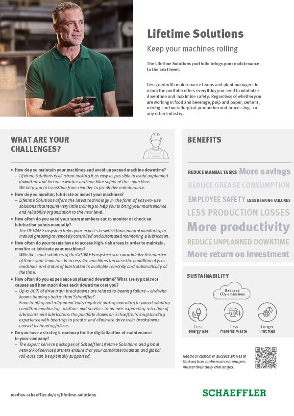 Lifetime Solutions at a glance | Publications | Schaeffler (UK) Ltd